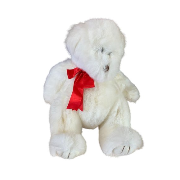 Ty | Toys | Ty Classic White Teddy Bear Plush Bear Red Ribbon Stuffed ...